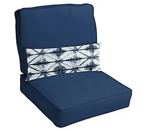 SORRA HOME 23.5 X 23 X 5 Deep Seating Set W Midori Indigo Lumbar Pillow - One-color