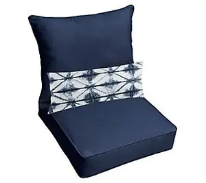 SORRA HOME 23 X 25 X 5 Deep Seating Set W Midori Indigo Lu Mbar Pillow - One-color