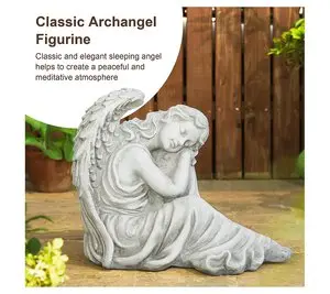 GLITZHOME 15 Sleeping Angel Lawn Garden Statu E