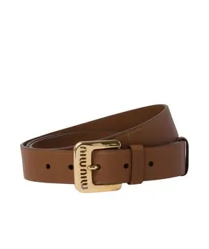 Miu Miu Nappa Leather Belt - Oak