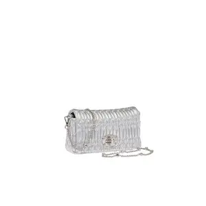 Miu Miu Miu Crystal Nappa Leather Mini-bag - Silver