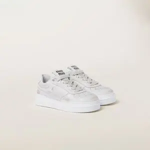 Miu Miu Bleached Leather Sneakers