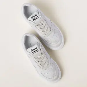 Miu Miu Bleached Leather Sneakers