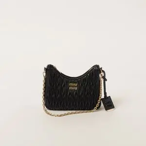 Miu Miu Matelassé Nappa Leather Shoulder Bag - Black | Editorialist