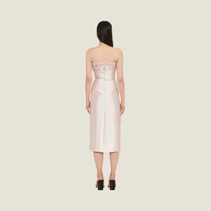 miu miu embroidered silk and wool midi-dress Miu Miu Embroidered Silk And Wool Dress - Opal