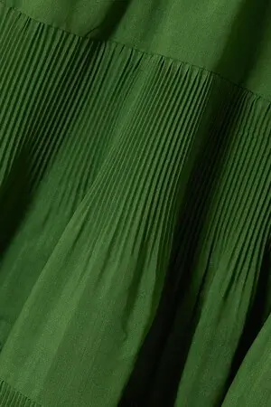 Zimmermann Pleated Tiered Twill Midi Dress