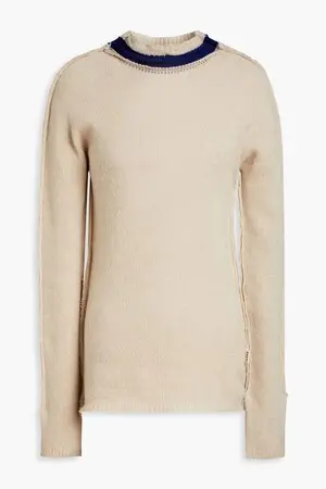 Marni Two-tone Cashmere And Wool-blend Sweater