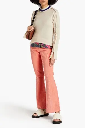 Marni Two-tone Cashmere And Wool-blend Sweater