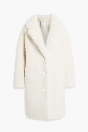 Stand Studio Anika Teddy Fleece Coat In Ivory - 85% Off | Editorialist