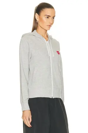 Play Comme Des Garcon Invader Hooded Sweatshirt - Grey