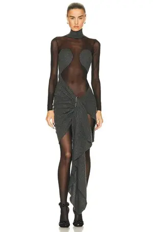 Alaïa Wl Sheer Dress In Grey
