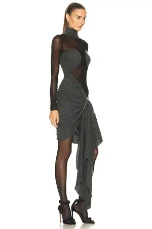Alaïa Wl Sheer Dress In Grey