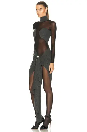 Alaïa Wl Sheer Dress In Grey