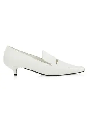 TOTEME Women's The Cut-Out Kitten Loafers - Black  - Off White