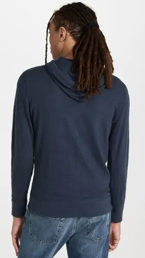Faherty Brand Slubbed Jersey Hoodie - Blue Nights