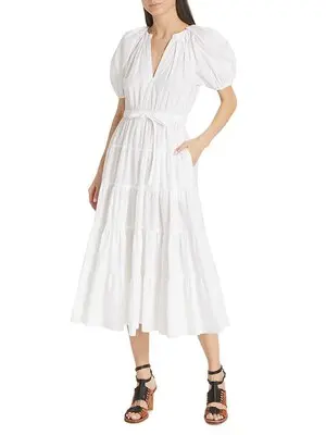 Ulla Johnson Olina Puff-sleeve Midi-dress