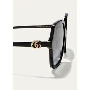 Gucci Oversize Rectangle Acetate Sunglasses