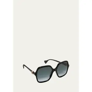 Gucci Oversize Rectangle Acetate Sunglasses