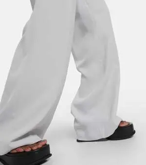Dries Van Noten Pleated Wide Leg Trousers - Grey