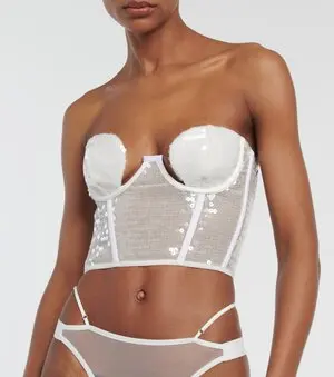 NENSI DOJAKA Bridal Sequined Bustier