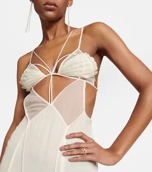 NENSI DOJAKA Bridal Cutout Silk Gown