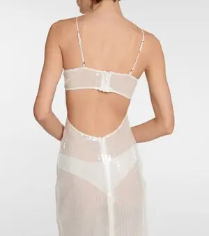 NENSI DOJAKA Bridal Sequined Tulle Gown