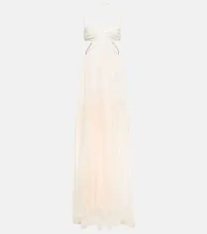 NENSI DOJAKA Bridal Silk Chiffon Gown - White