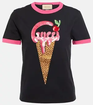Gucci Embellished Cotton T-shirt