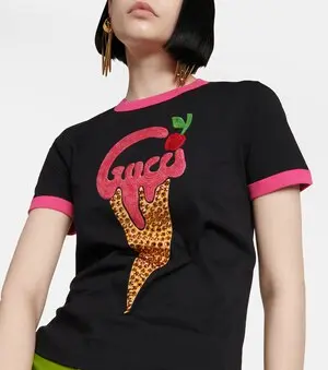 Gucci Embellished Cotton T-shirt