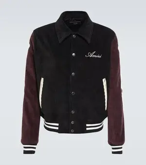 Amiri Corduroy Varsity Jacket - Black