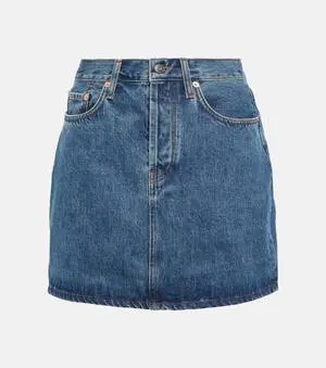 Wardrobe.NYC High-rise Denim Miniskirt