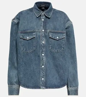 Wardrobe.NYC Oversized Denim Trucker Jacket - Blue