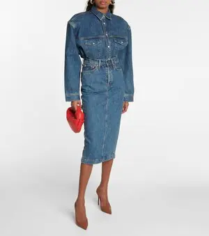 Wardrobe.NYC Oversized Denim Trucker Jacket - Blue