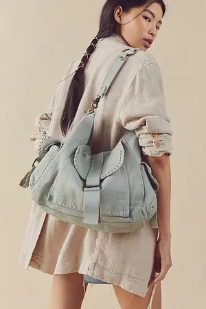 Free People We The Free Leigh Distressed Leather Hobo Bag