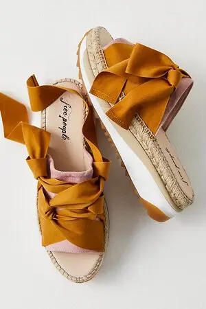 Free People Espadrille Platform Sandals Yellow