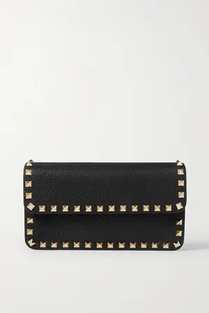 Valentino Garavani - Valentino Garavani Rockstud Textured-Leather Clutch