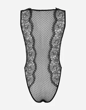 Dolce & Gabbana Lace Bodysuit With Plunging Neckline