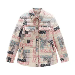 Woolrich Pennsylvania Quilted Overshirt - Cream Patchwork