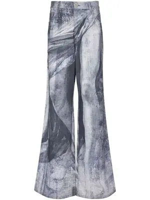 Balmain Graphic-print Wide-leg Jeans