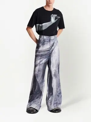 Balmain Graphic-print Wide-leg Jeans