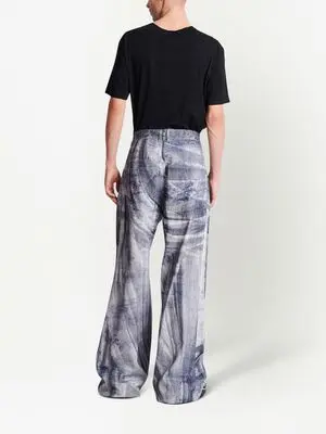 Balmain Graphic-print Wide-leg Jeans