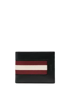 Bally Bi-fold Striped Wallet - Black