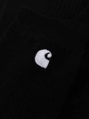 Carhartt Work In Progress Embroidered Logo Knitted Socks - Black