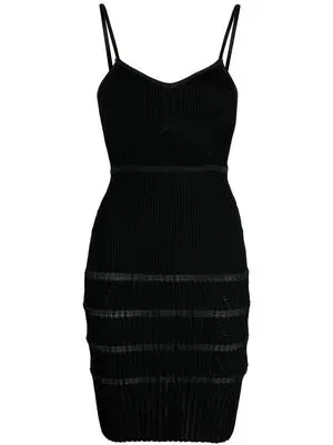 Balmain Ribbed Sleeveless Mini Dress