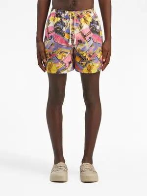 Palm Angels Miami Pattern Swim Shorts - Black