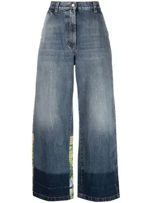 Palm Angels Sunrise Panelled Wide-leg Jeans