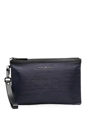 Emporio Armani Logo-plaque Wash Bag - Blue