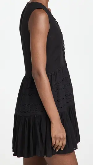 Playa Lucila Eyelet Mini Dress - Black