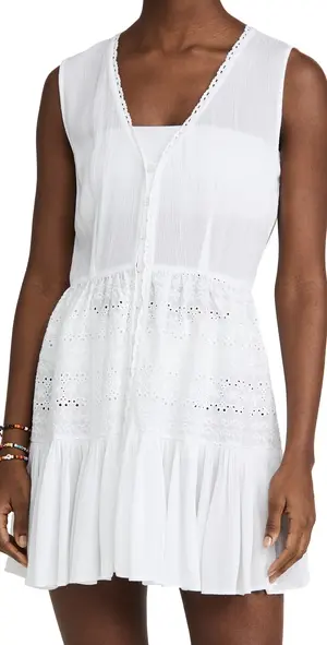 Playa Lucila Eyelet Mini Dress - White