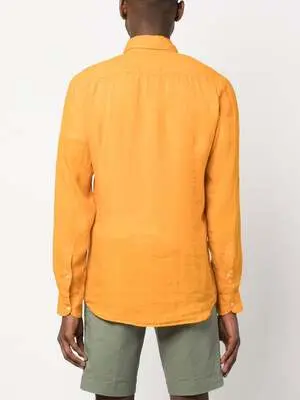 FAY Long-sleeve Linen Shirt - Orange